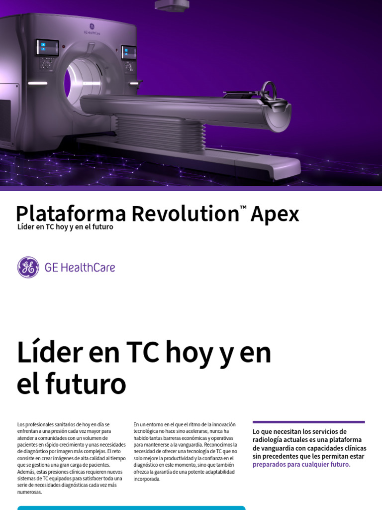 GEHC Revolution Apex Platform Brochure | PDF | Carrera | Medicina CLINICA