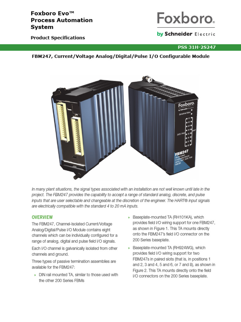 Foxboro Evo™ Process Automation System: Product Specifications | PDF ...
