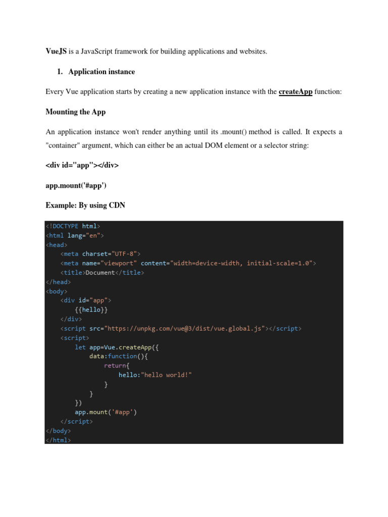 VueJS Framework | PDF | Dynamic Web Page | Computing