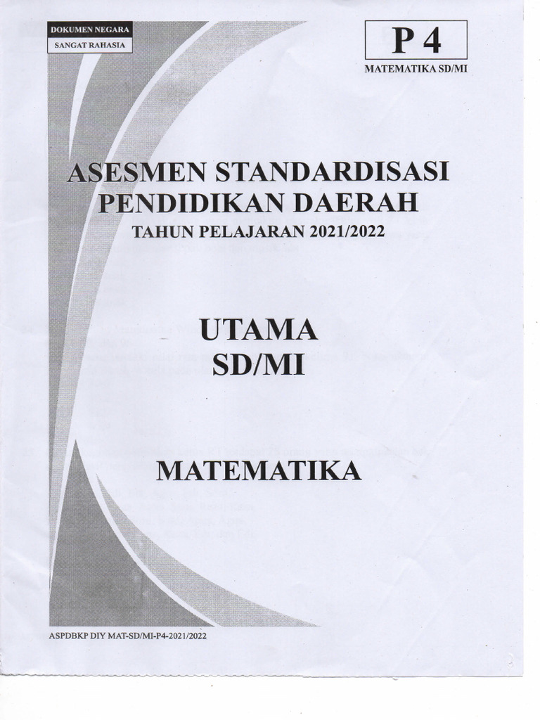 Soal ASPD MTK 2022 | PDF