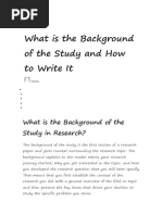 Introduction Vs Background of The Study | PDF