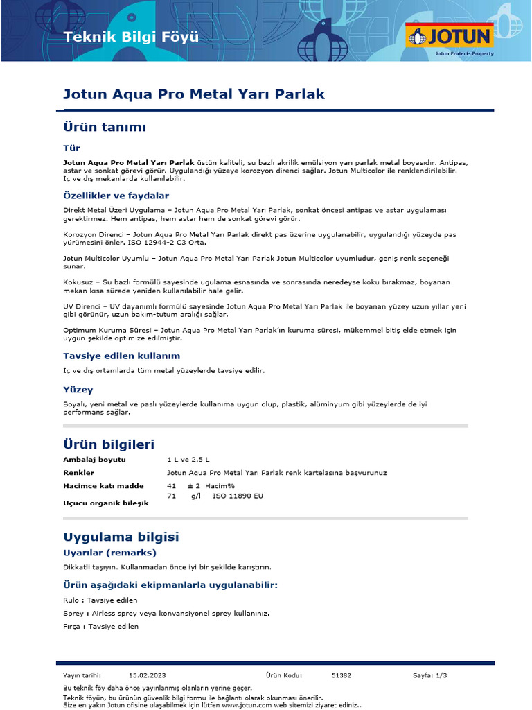 Jotun Aqua Pro Datasheet | PDF