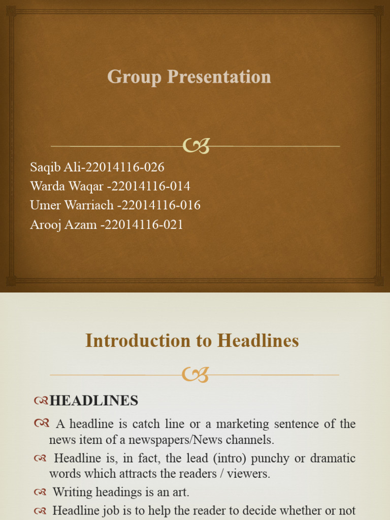 Group Presentation | PDF | News | Communication