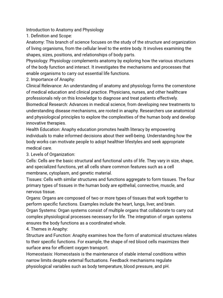 INTRODUCTION OF ANAPHY | PDF | Anatomy | Human Body