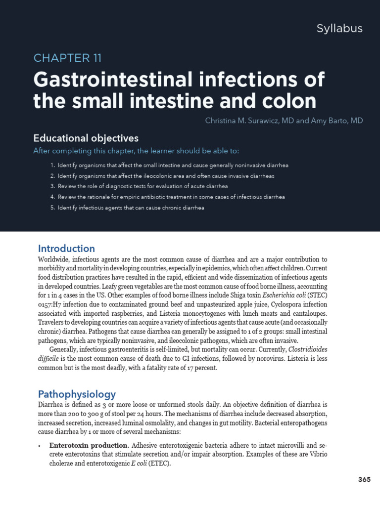 AGA DDSEP 10 Chapter 11 1653072830031 | PDF | Diarrhea | Infection