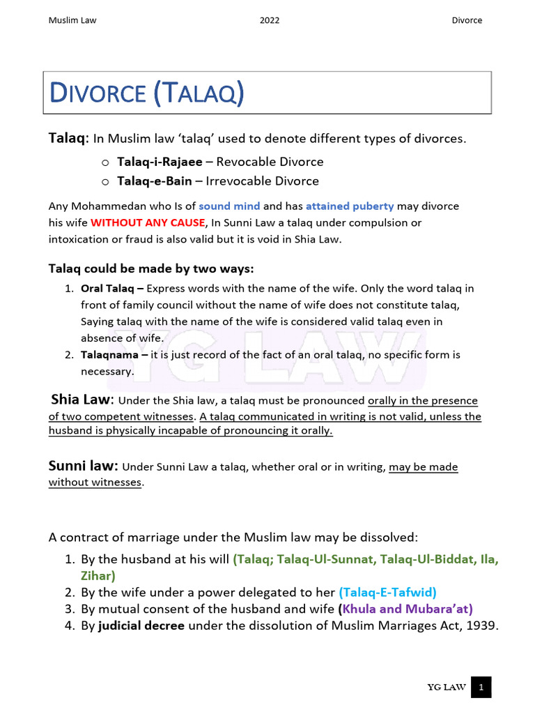Understanding Muslim Divorce Laws | PDF | Divorce | Justice