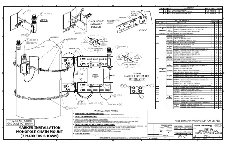 Rev C MKR 37X Monopole Chain Installation Drawing | PDF | Washer ...
