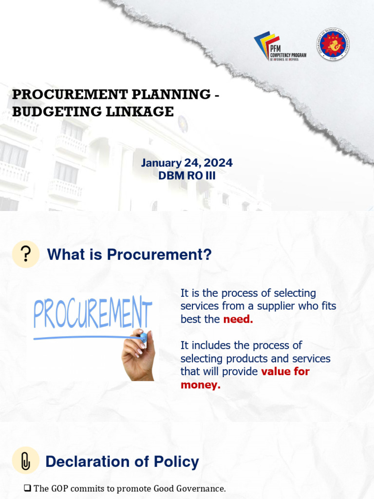 03barangay Procurement Planning and Budget | PDF | Procurement