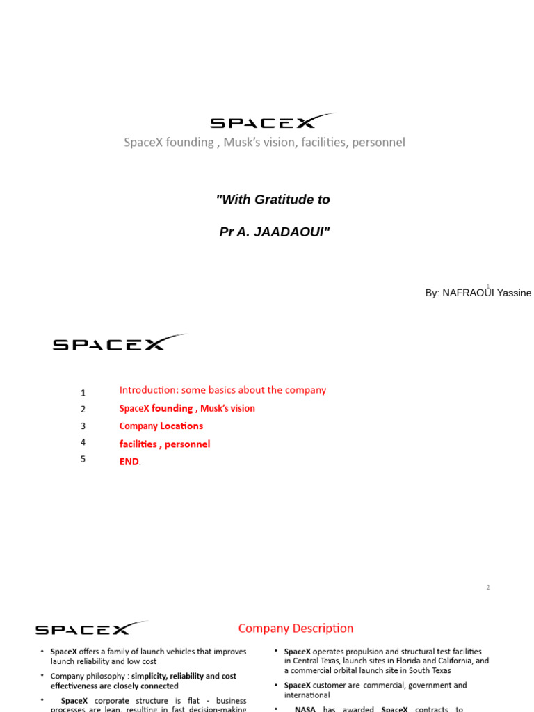 SpaceX Presentation | PDF | Space X | Space X Dragon