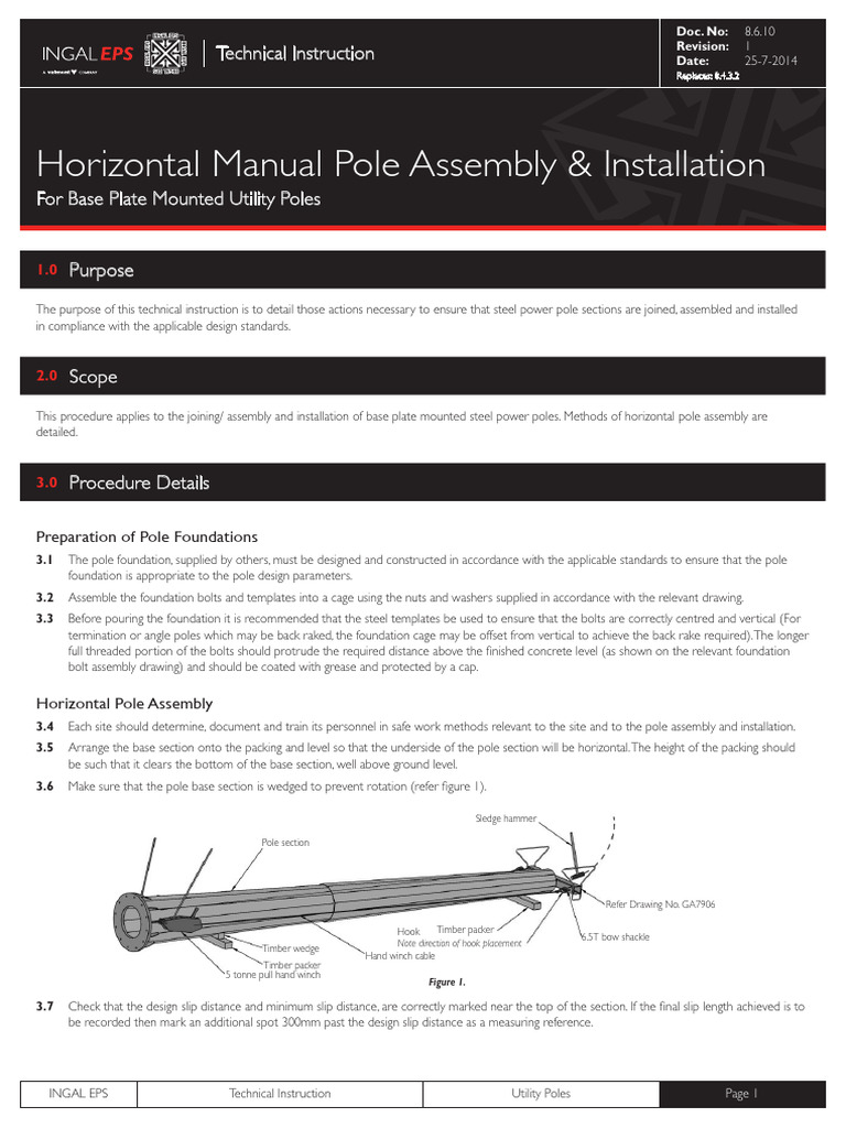 Utility Pole Assembly Instructions | PDF | Nut (Hardware) | Screw