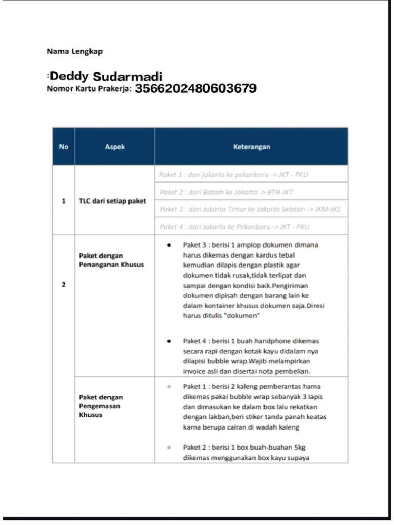 TPM 1 Menentukan Kode Resi, Jenis, Dan Rute - (Deddy Sudarmadi) | PDF