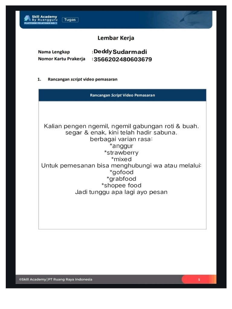 Membuat Video Pemasaran Di TikTok - (Deddy Sudarmadi) | PDF