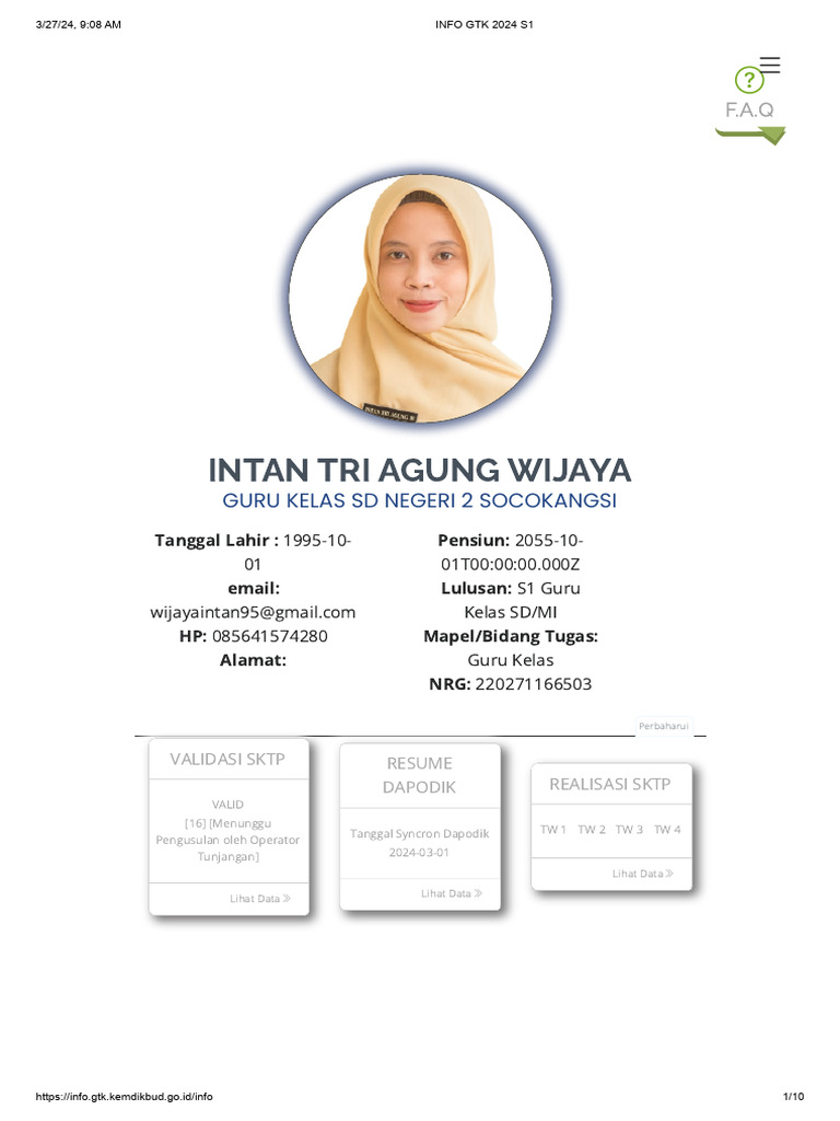Info GTK 2024 S1 Intan Tri Agung W | PDF