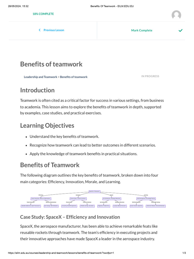 Benefits of Teamwork - EILM - EDU.EU | PDF | Employee Retention | Learning