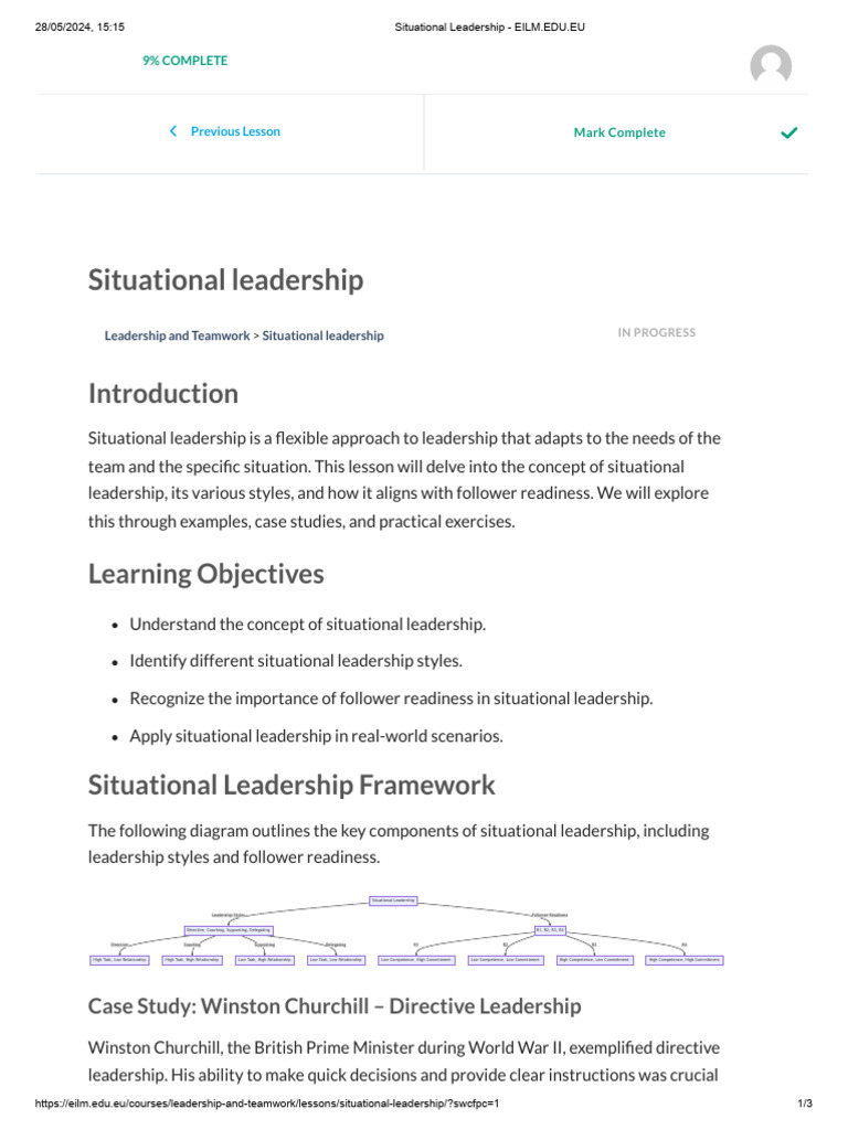 Situational Leadership - EILM.EDU.EU | Download Free PDF | Leadership | Cognitive Science