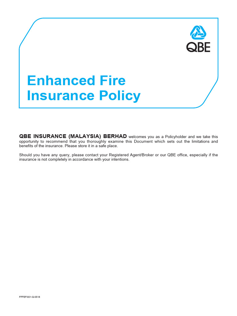 Enhanced Fire Insurance Policy Wording | PDF | Insurance | Indemnity