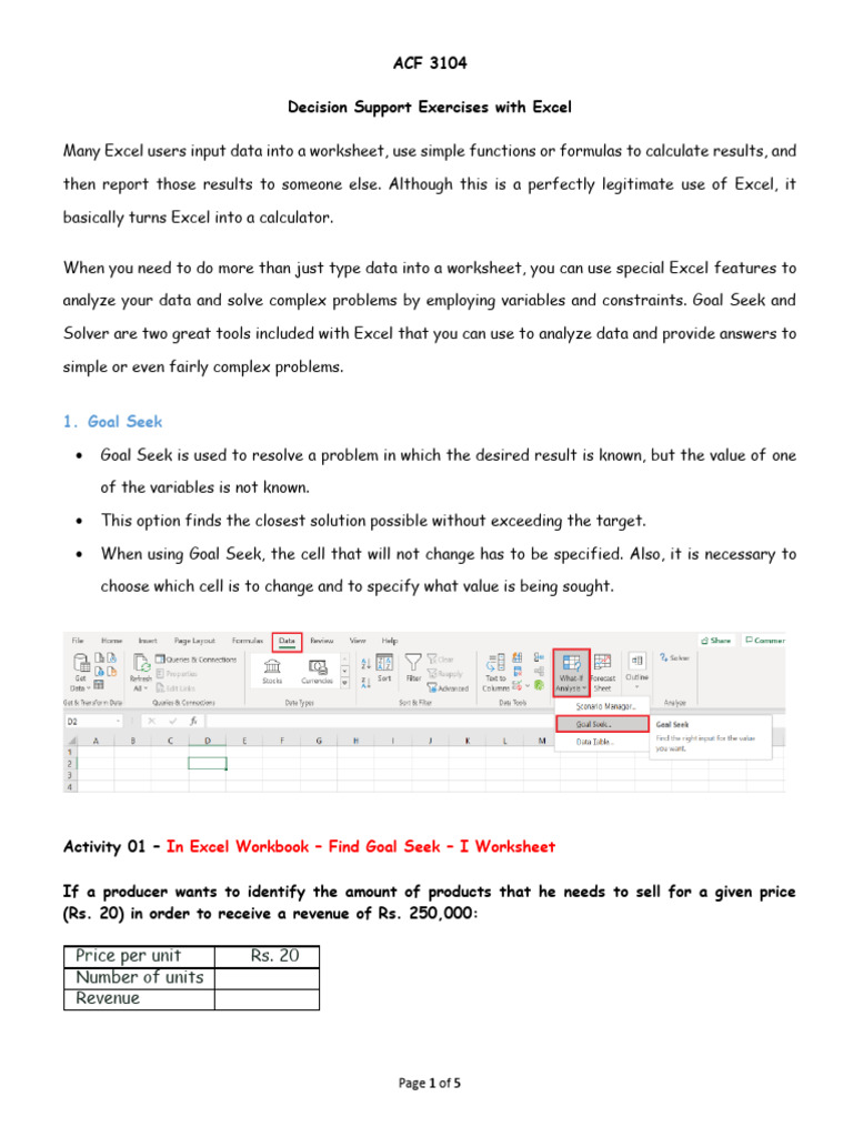 Week 4 Lecture Note Pdf Microsoft Excel Worksheet 