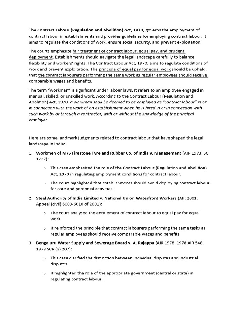Research On Contract Labour | PDF | Employment | Labour Law