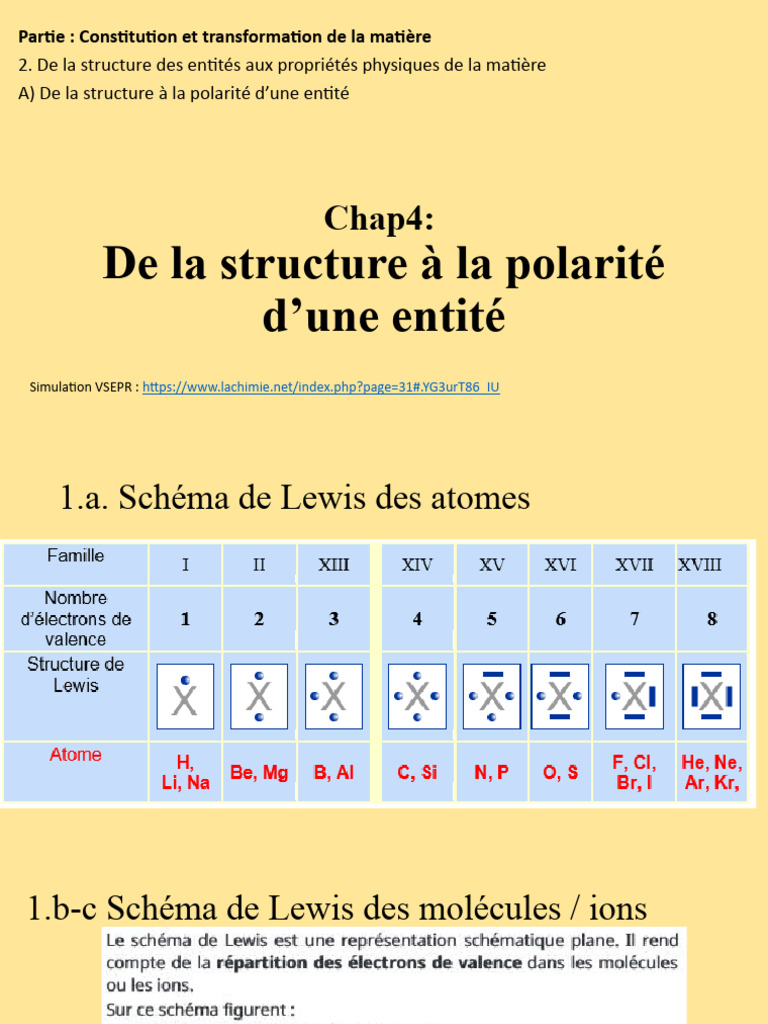 Chapitre4 de La Structure À La Polarité D?une Entité Cours | PDF ...