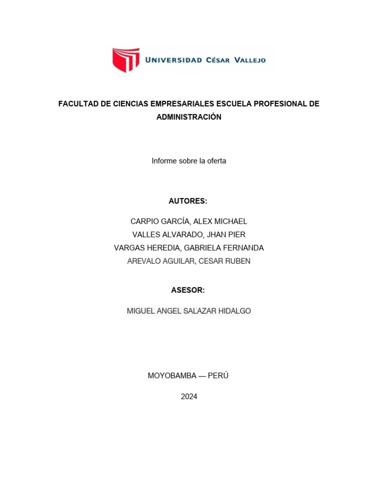 Micro Informe | PDF | Oferta (economía) | Mercado (economía)