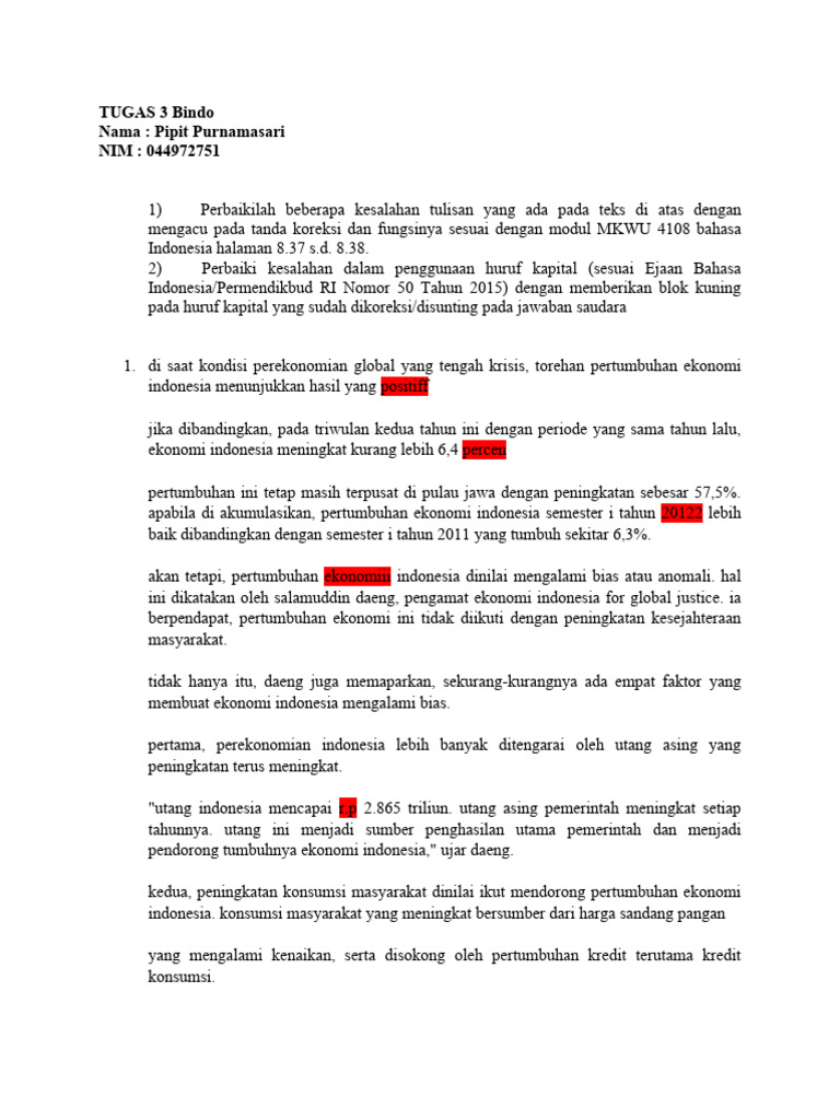 Tugas 3 Bindo | PDF