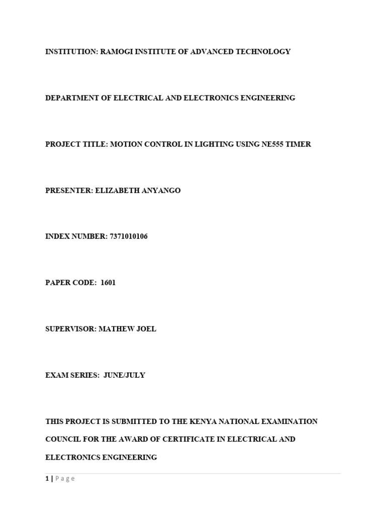 Elizabeth Anyango Project | PDF | Efficient Energy Use | Energy ...