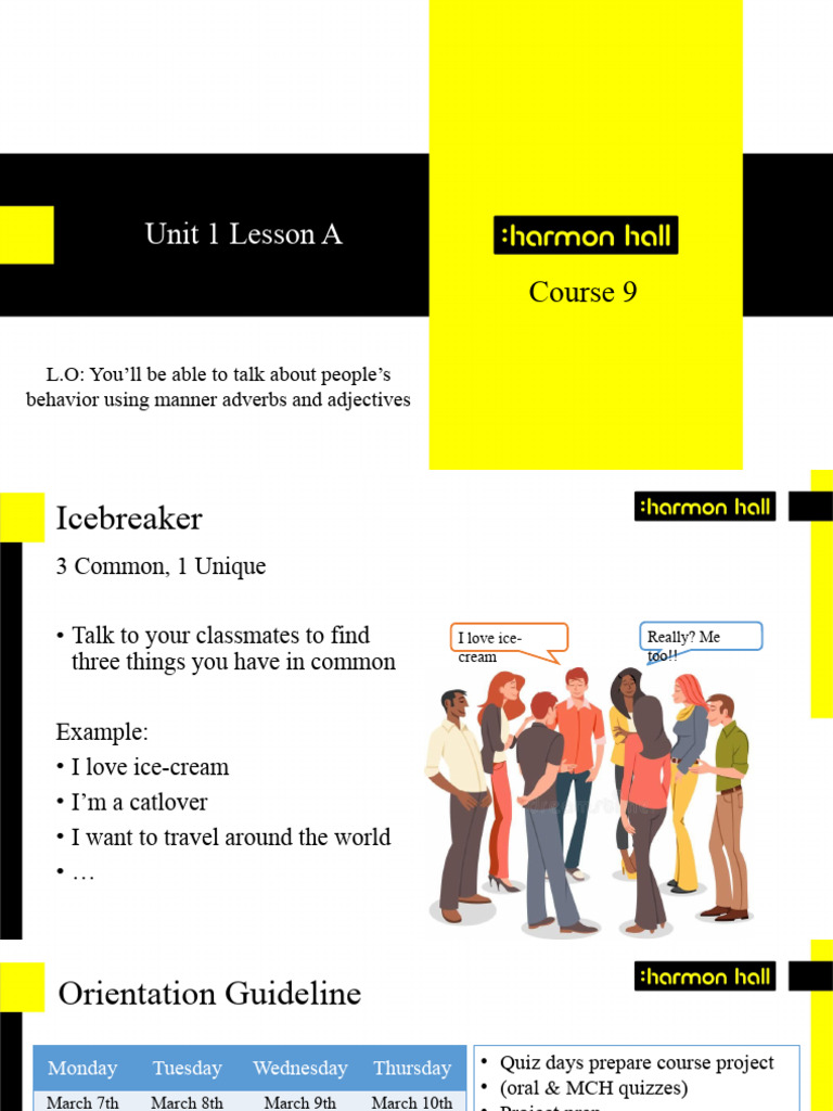 Unit 1 Lesson A | PDF | Adverb | Adjective
