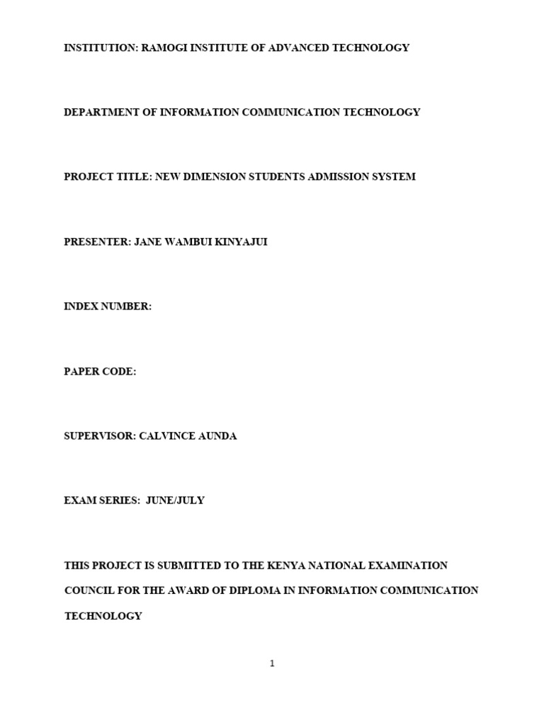 JANE KINYAJUI FINAL PROJECT | Download Free PDF | Databases | Software Development Process