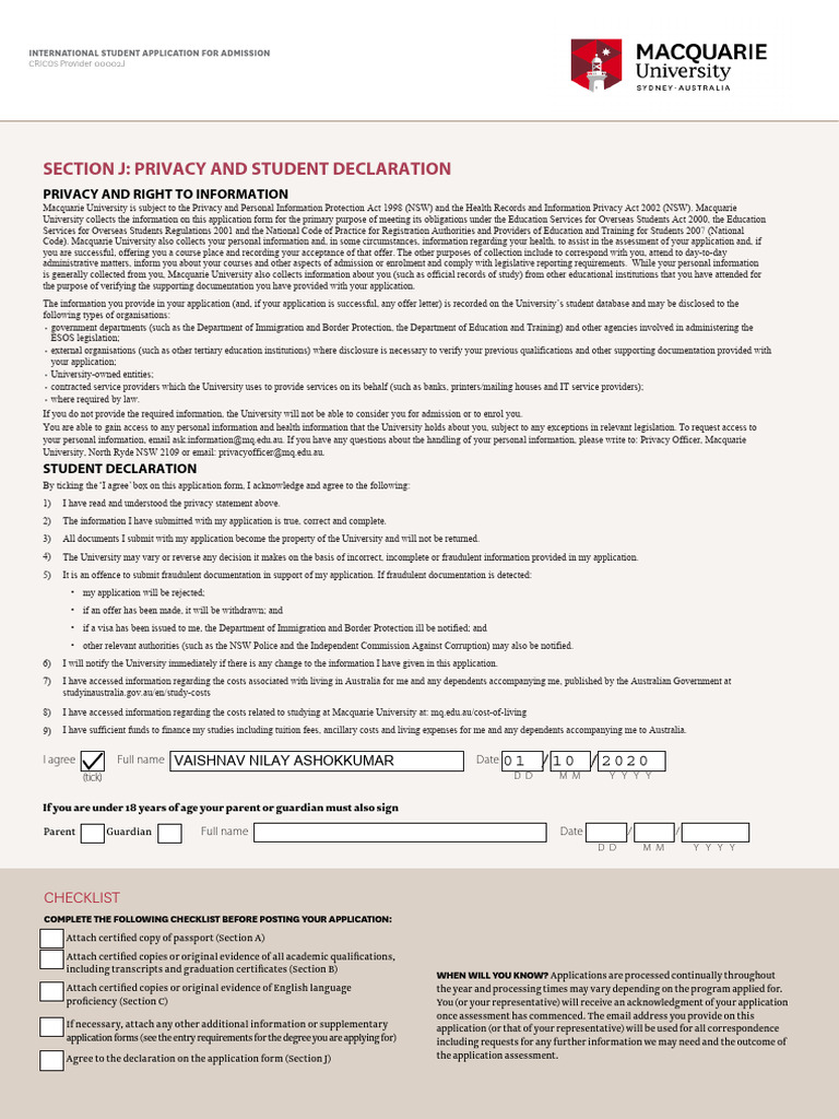 MQ - Declaration Form - Nilay | PDF | Justice | Crime & Violence