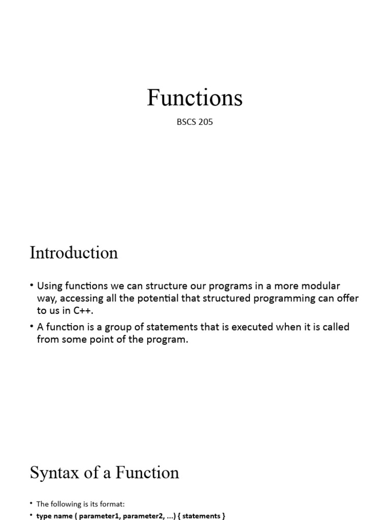 Lecture 3 Functions Pdf Parameter Computer Programming Computer Science