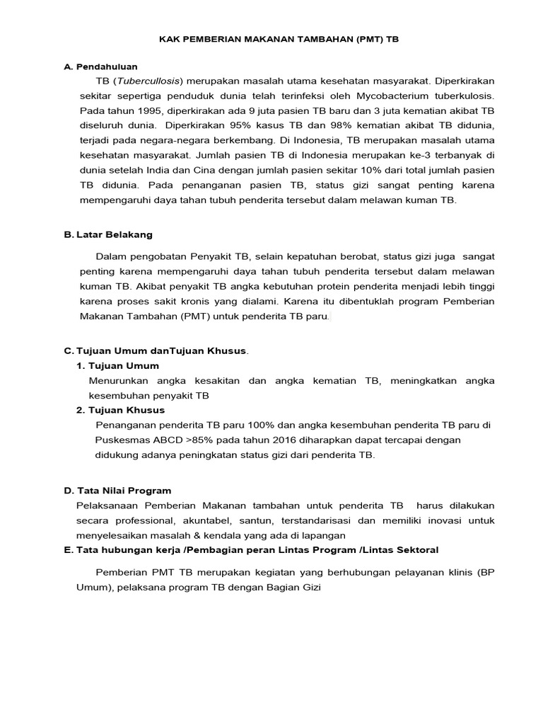 Kak Pemberian PMT TB | PDF