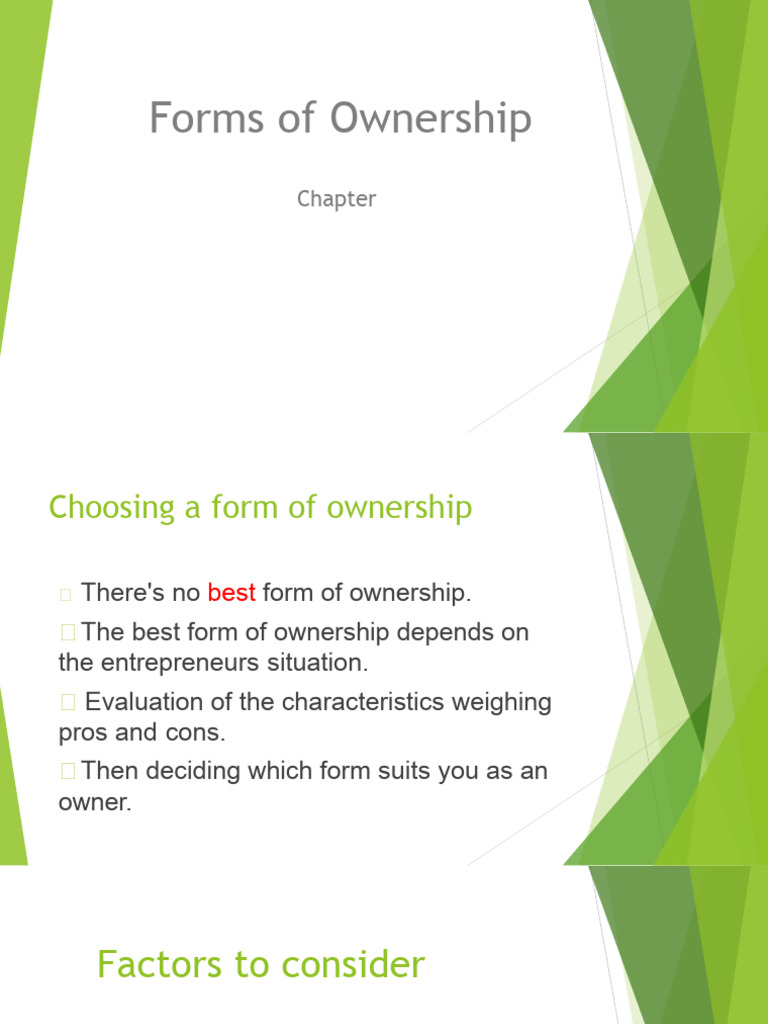 Chapter 3 Forms of Ownership | PDF | Partnership | Corporations