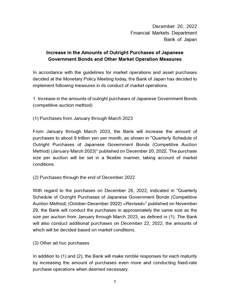 Goverment Bonds and Other Market Operation Measures | PDF | Bonds ...