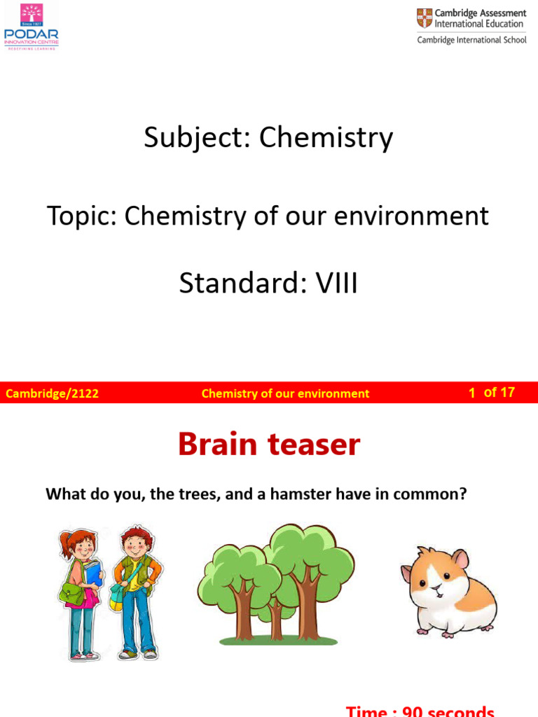 Environmental Chemistry Overview | PDF | Oxide | Water Purification