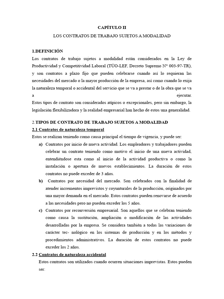Capítulo Ii | PDF | Derecho laboral | Economias
