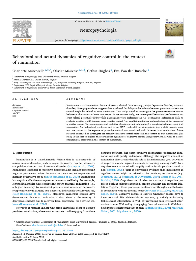 RRS (2020) | Download Free PDF | Executive Functions | Analysis Of Covariance