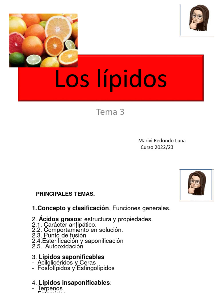 Tema 3 Los Lipidos | PDF | Lípido | Ácido graso