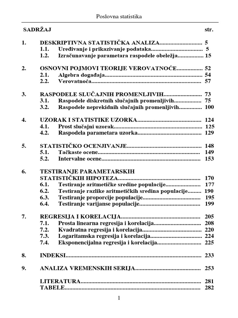 STATISTIKA UDZBENIK (1. Deo) | PDF