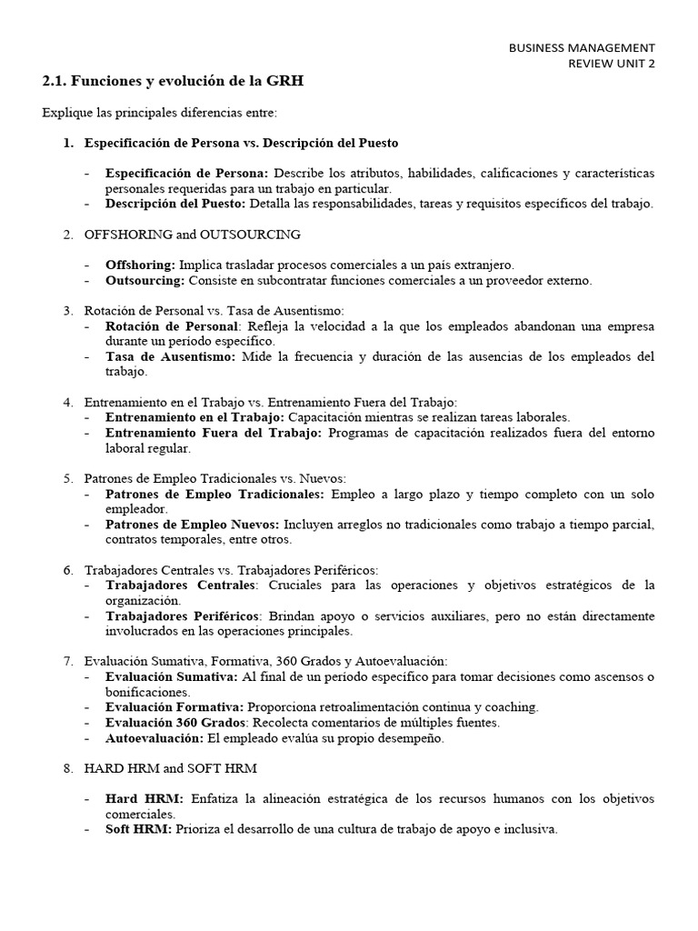 Review Unit 2 HRM | PDF | Liderazgo | Motivacional