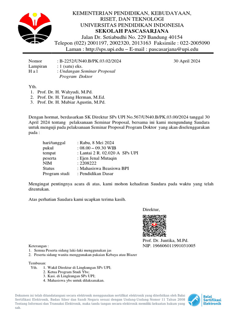SP 1 1 Surat Undangan | PDF