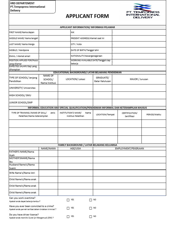 Applicant Form | PDF