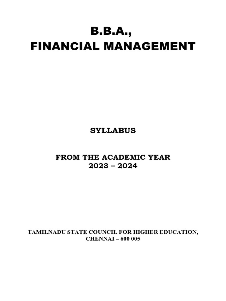 Bba Financial Management | PDF | Knowledge | Curriculum