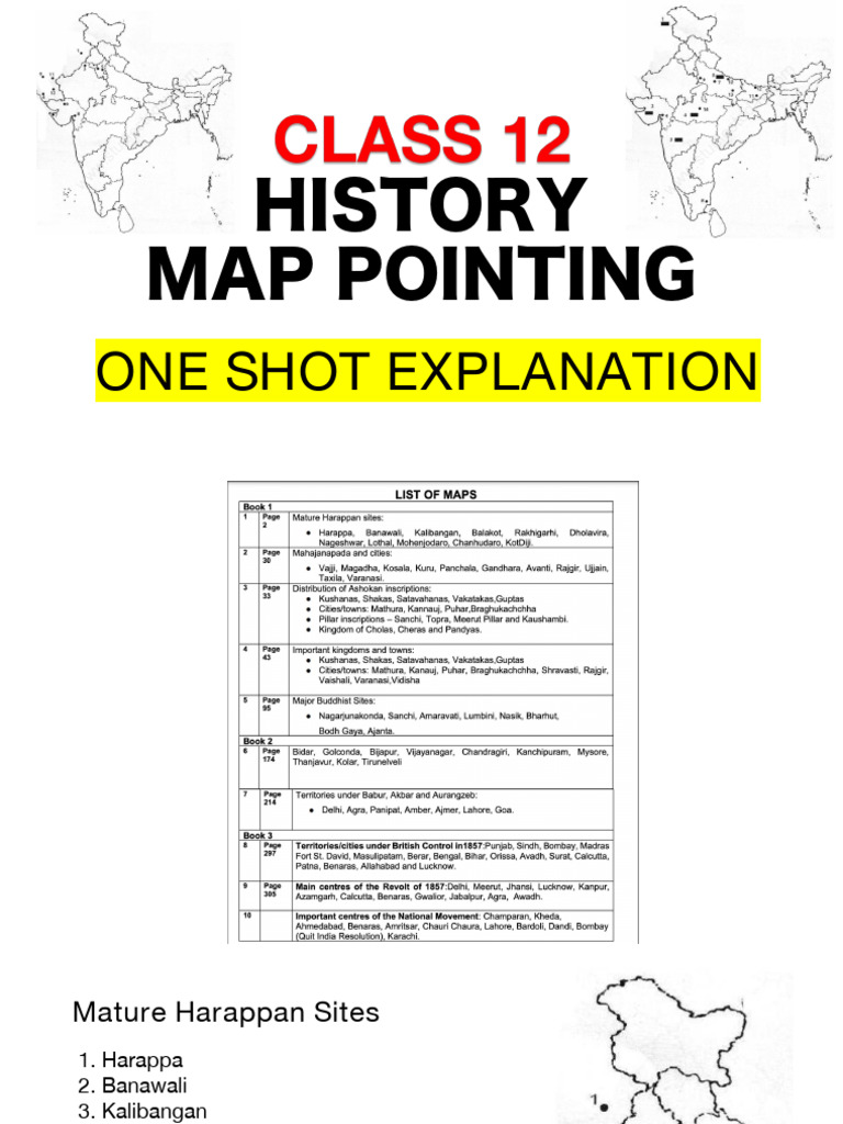 Map Work History Class 12 | PDF