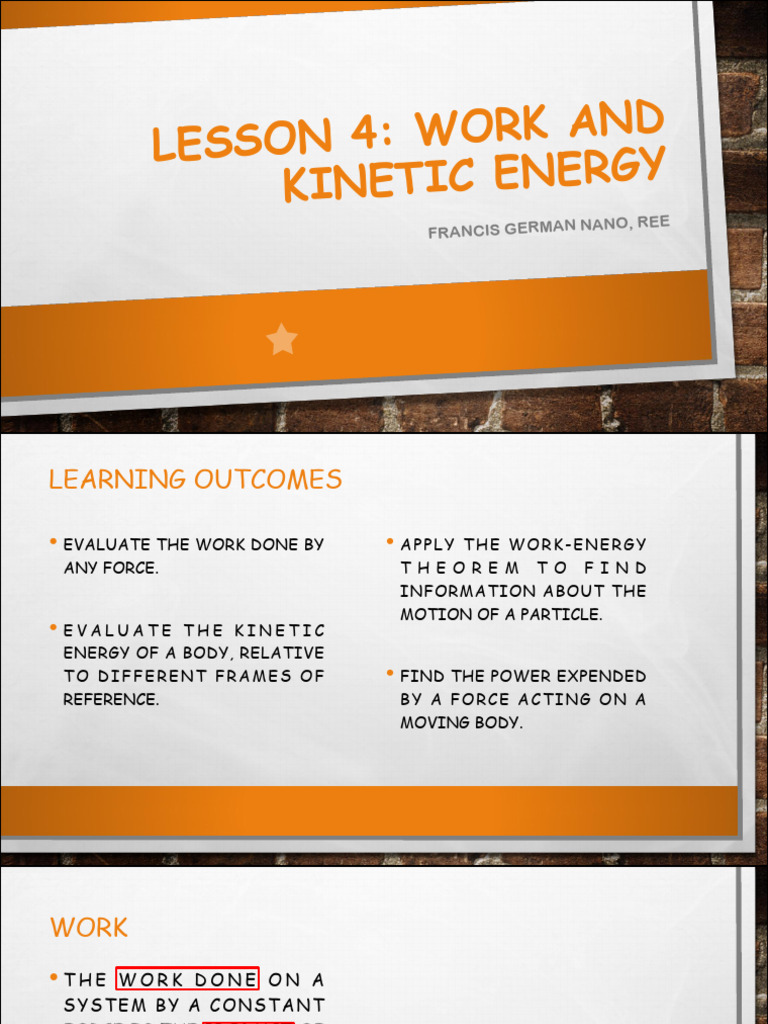 Work and Kinetic Energy - NWC | PDF | Force | Kinetic Energy