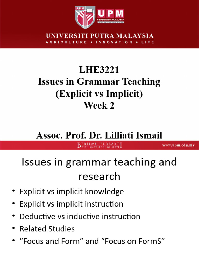 Grammar Teaching: Explicit vs Implicit Methods | PDF | Second Language ...