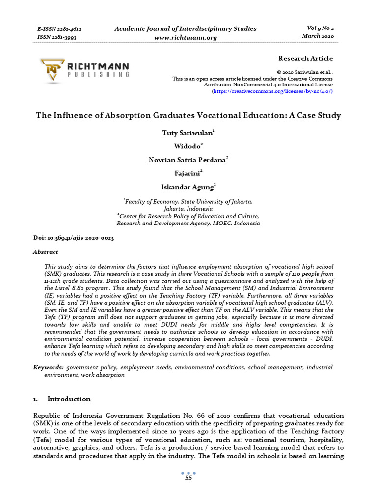 Factors Influencing SMK Graduate Employment | PDF | Vocational ...