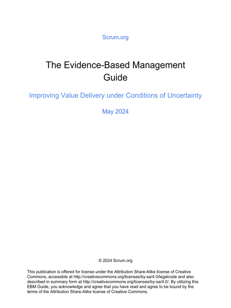 Evidence Based Management Guide 2024 | PDF | Goal | Hypothesis Evidence Based Management Guide 2024 | PDF | Goal | Hypothesis