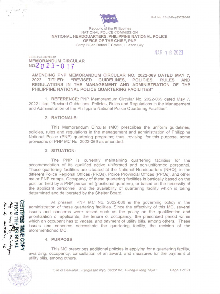 PNP MC 2023-017 | PDF