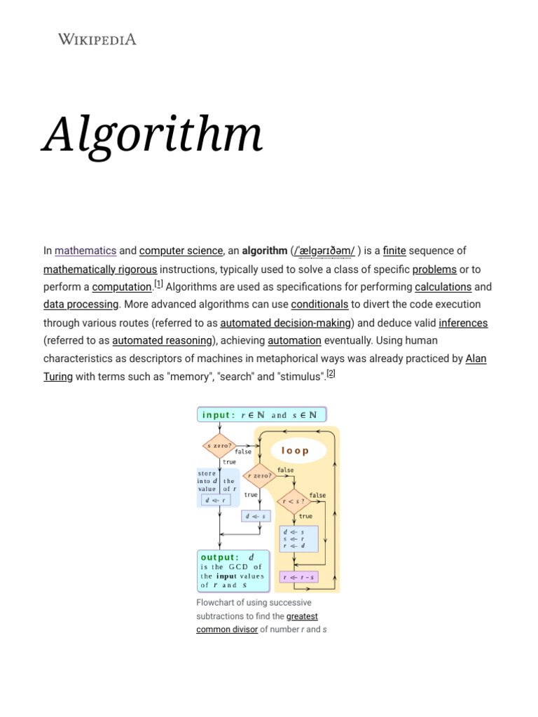 Algorithm - Wikipedia | Download Free PDF | Algorithms | Dynamic Programming