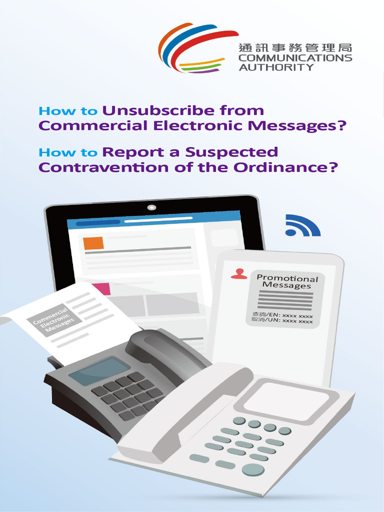 HK OFCA - How To Unsubscribe From Commercial Electronic Messages | PDF | Computer Mediated ...